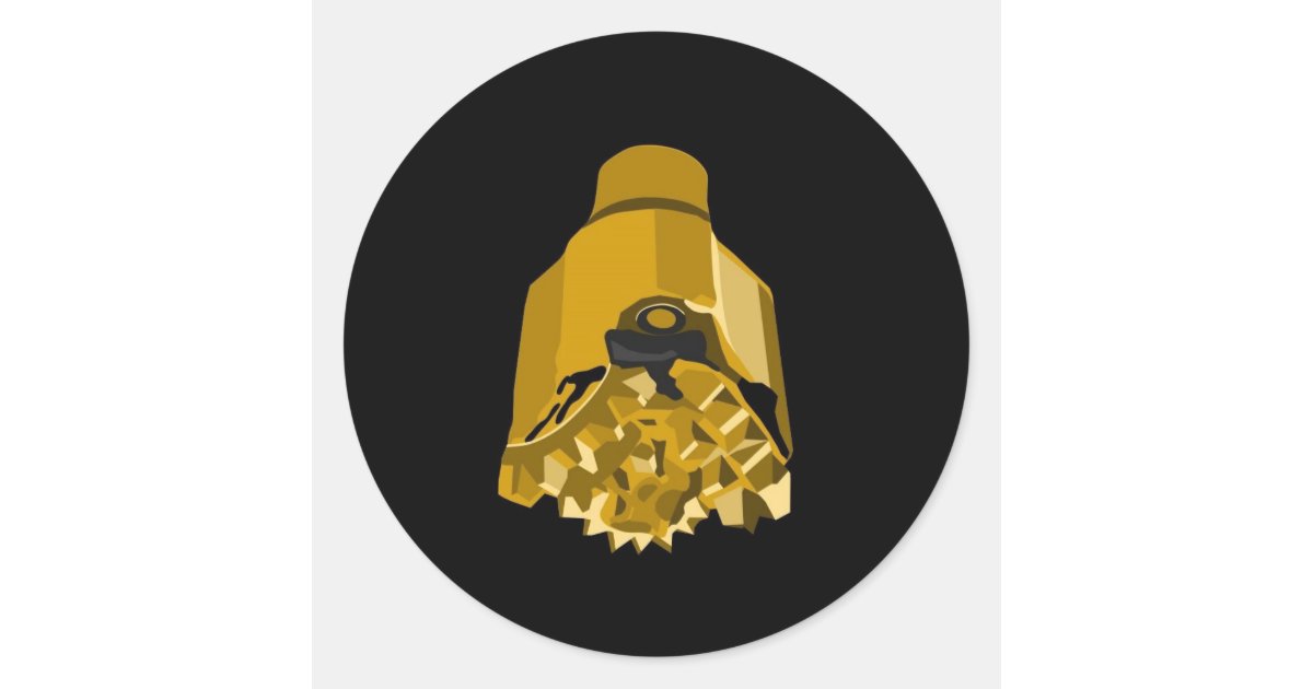 drill bit black classic round sticker | Zazzle