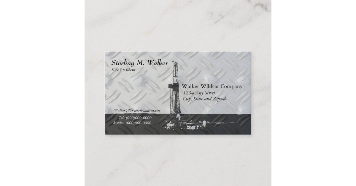 Drilling Rig Silhouette Business Card | Zazzle
