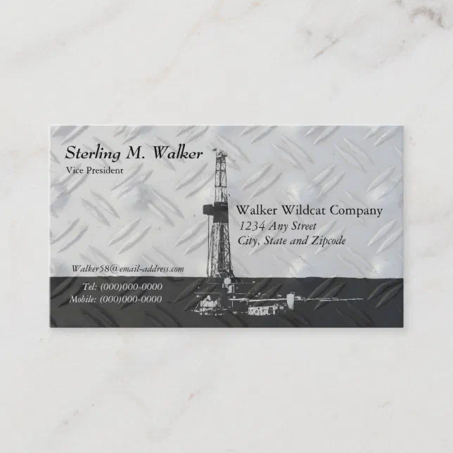 Drilling Rig Silhouette Business Card | Zazzle
