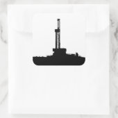 Drilling Rig Silhouette Square Sticker | Zazzle