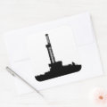 Drilling Rig Silhouette Square Sticker | Zazzle