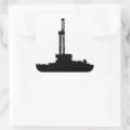 Drilling Rig Silhouette Square Sticker | Zazzle