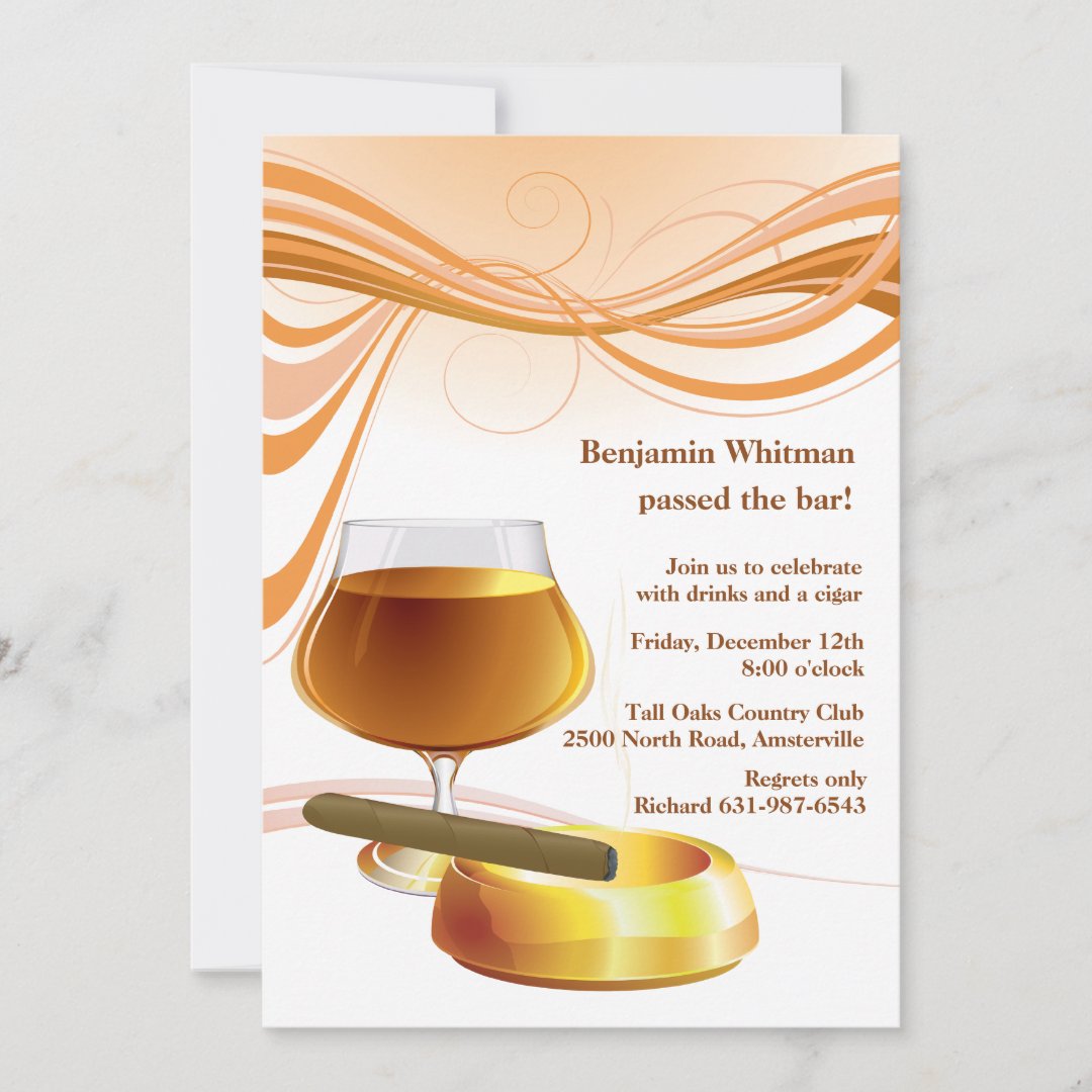 Drink and a Cigar Invitation | Zazzle
