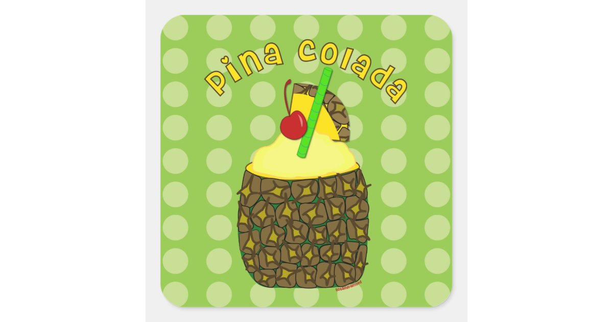 Drink Art Pina Colada Stickers | Zazzle