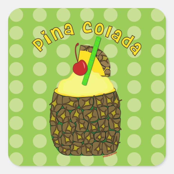 Drink Art Pina Colada Stickers | Zazzle
