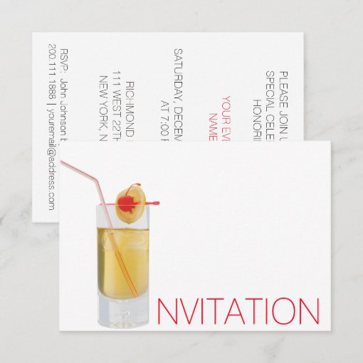 Drink Cocktail Party Invitation Vip Invitation | Zazzle