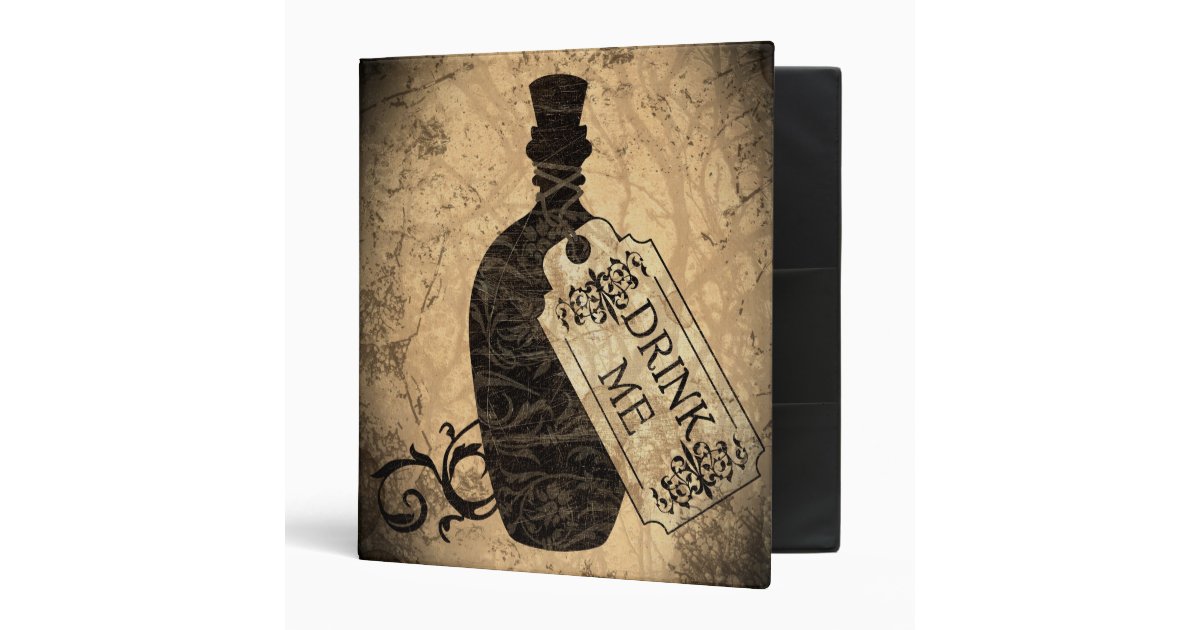 Drink Me Bottle Binder | Zazzle