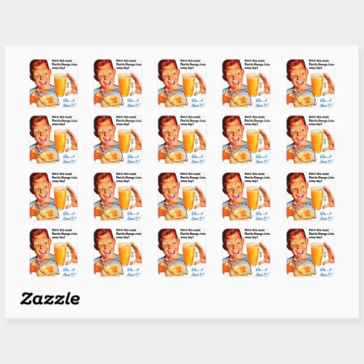 DRINK ORANGE JUICE sticker | Zazzle