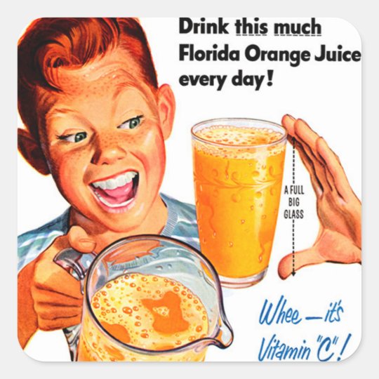 DRINK ORANGE JUICE sticker | Zazzle.com