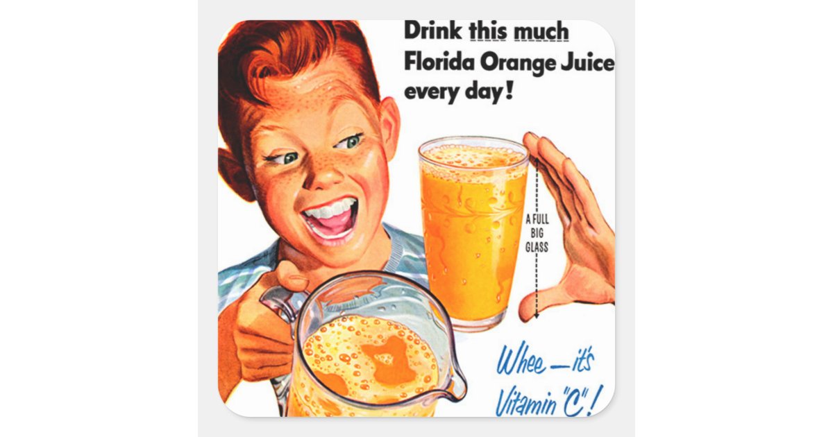 DRINK ORANGE JUICE sticker | Zazzle