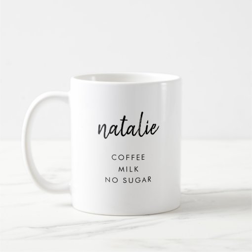 Drink Preference | Modern Name Minimalist Stylish Coffee Mug | Zazzle