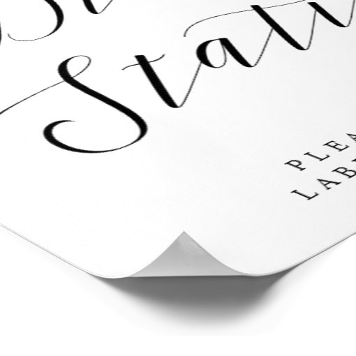 Drink Station Chic Calligraphy Script Wedding Sign | Zazzle