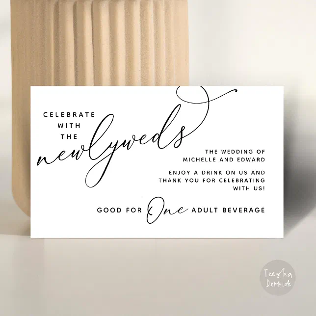 Drink Ticket Adult Beverage Happily Ever After Enclosure Card | Zazzle