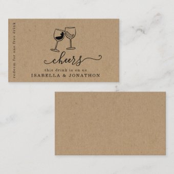 Drink Ticket, Free Alcohol Voucher Business Card | Zazzle