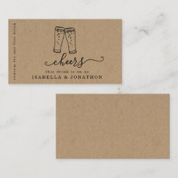 Drink Ticket, Free Alcohol Voucher Business Card | Zazzle