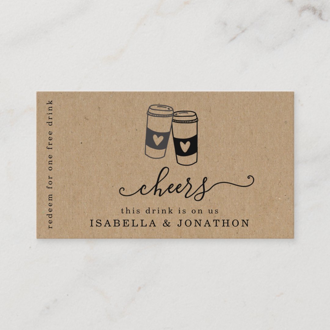 Drink Ticket, Free Coffee Voucher Business Card | Zazzle