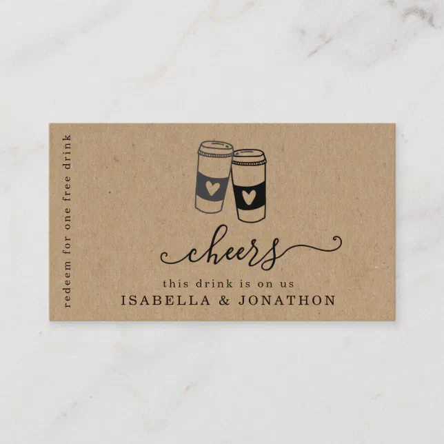 Drink Ticket, Free Coffee Voucher Business Card | Zazzle