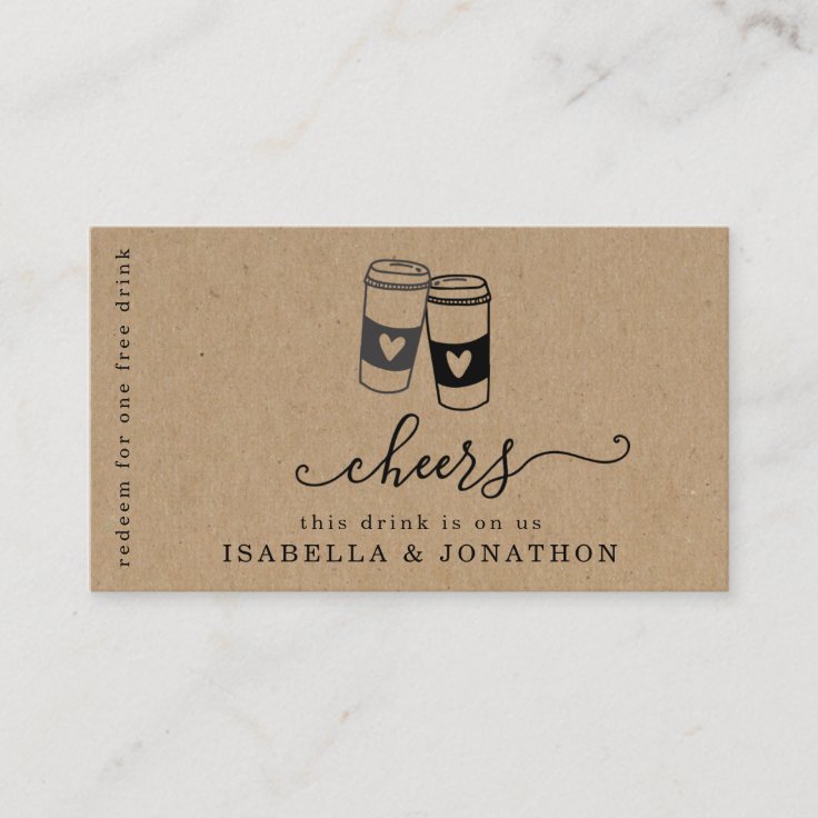 Drink Ticket, Free Coffee Voucher Business Card | Zazzle