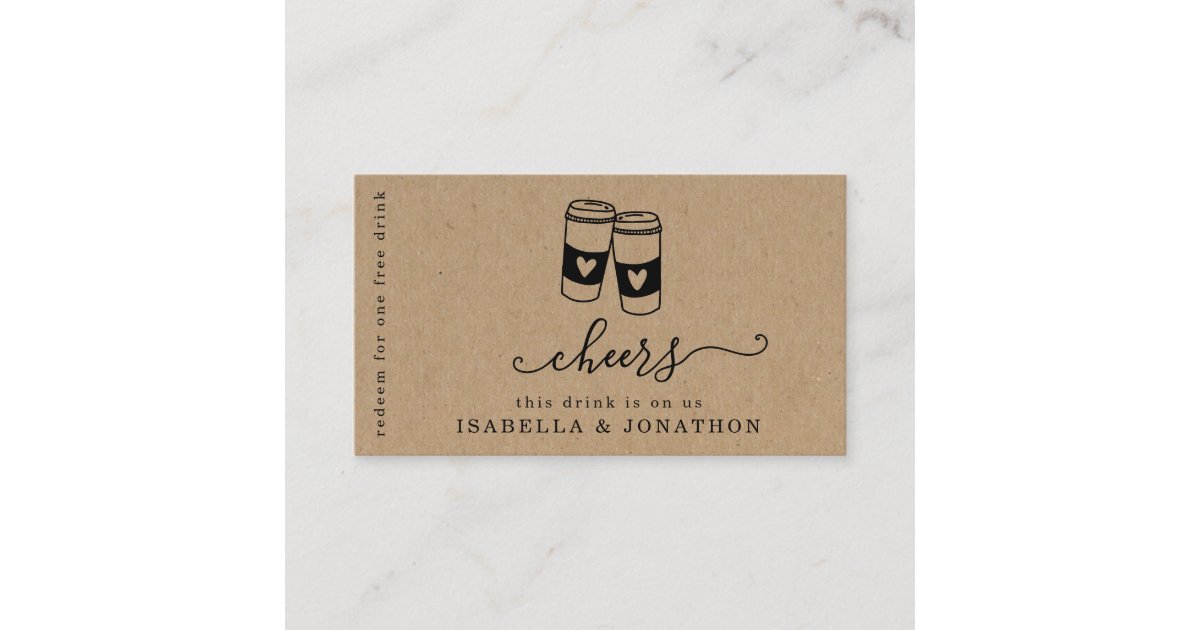 Drink Ticket, Free Coffee Voucher Business Card | Zazzle