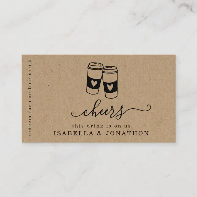 Drink Ticket, Free Coffee Voucher Business Card | Zazzle