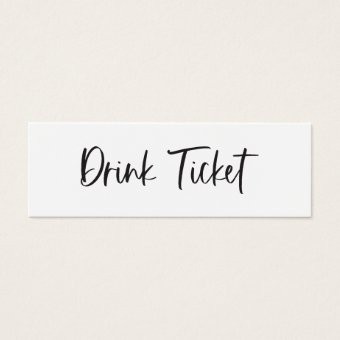 Drink Ticket Wedding Reception Bar Token Card | Zazzle