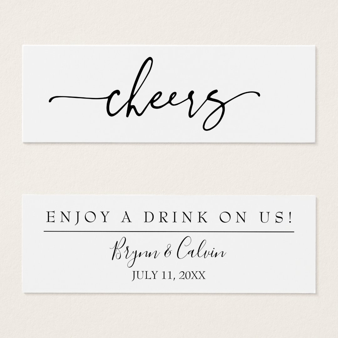Drink Ticket Wedding Reception Bar Token Card B613 | Zazzle