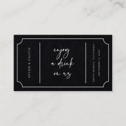 Drink Ticket Wedding Reception Bar Token Card B613 | Zazzle