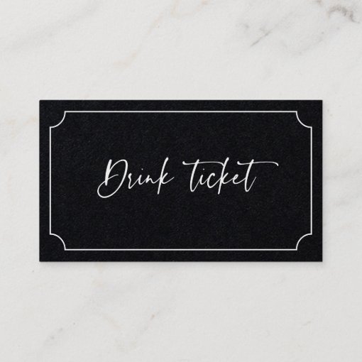 Drink Ticket Wedding Reception Bar Token Card B613 | Zazzle