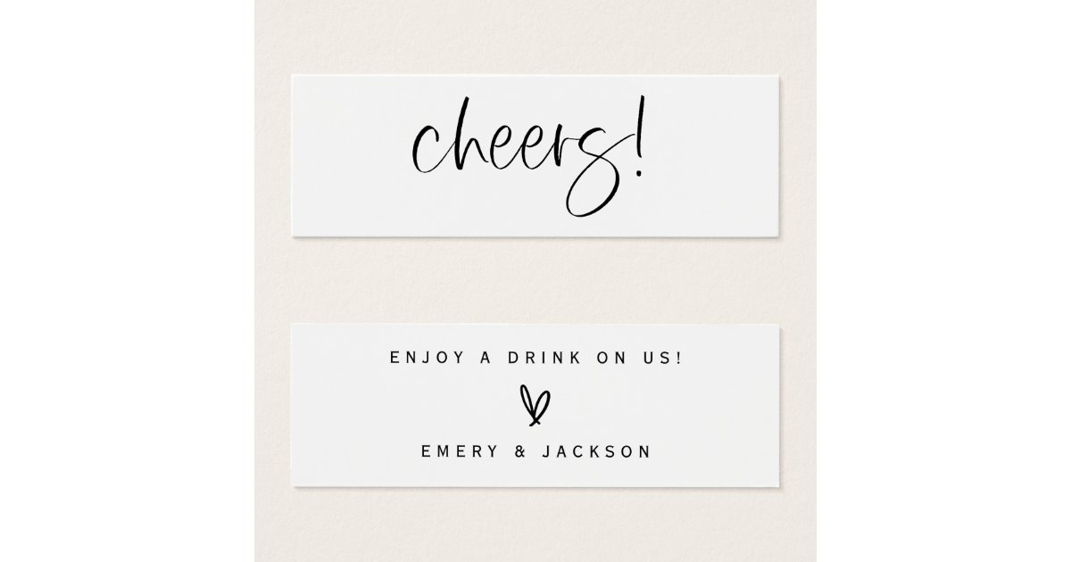 Drink Ticket Wedding Reception Bar Token Card E100 | Zazzle