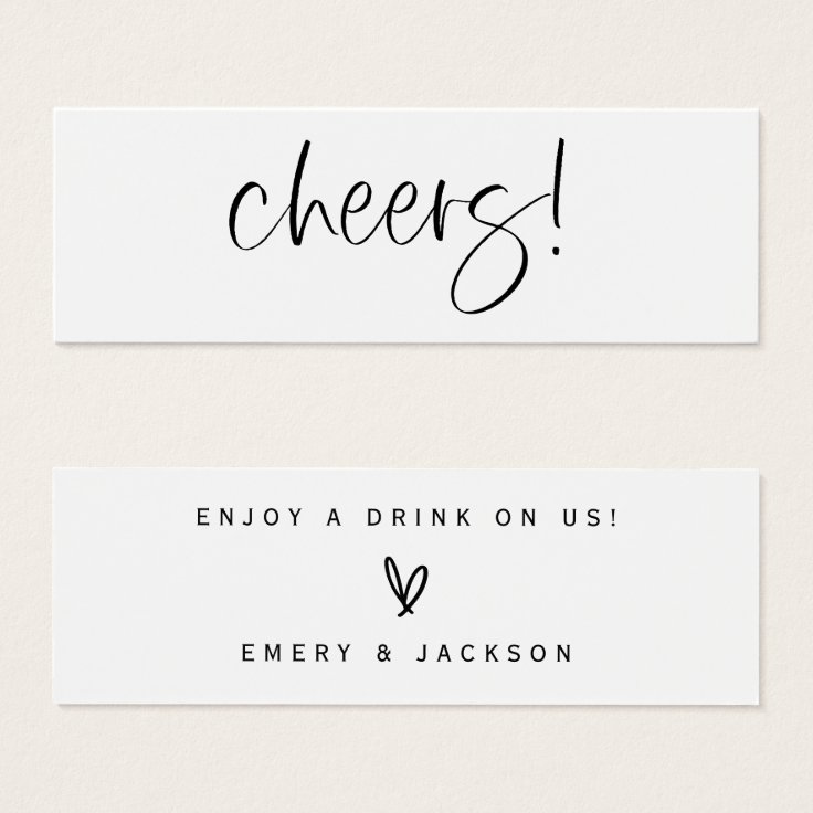 Drink Ticket Wedding Reception Bar Token Card E100 | Zazzle