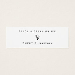 Drink Ticket Wedding Reception Bar Token Card E100 | Zazzle