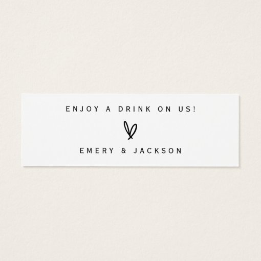Drink Ticket Wedding Reception Bar Token Card E100 | Zazzle
