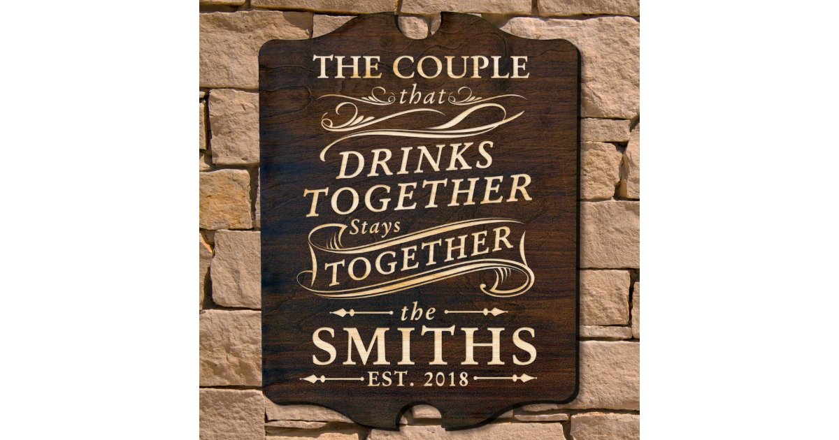Drink Together Signature Series Wall Bar Sign | Zazzle