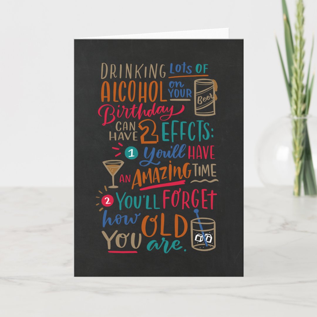 Drinking Alcohol Humorous Birthday Card | Zazzle