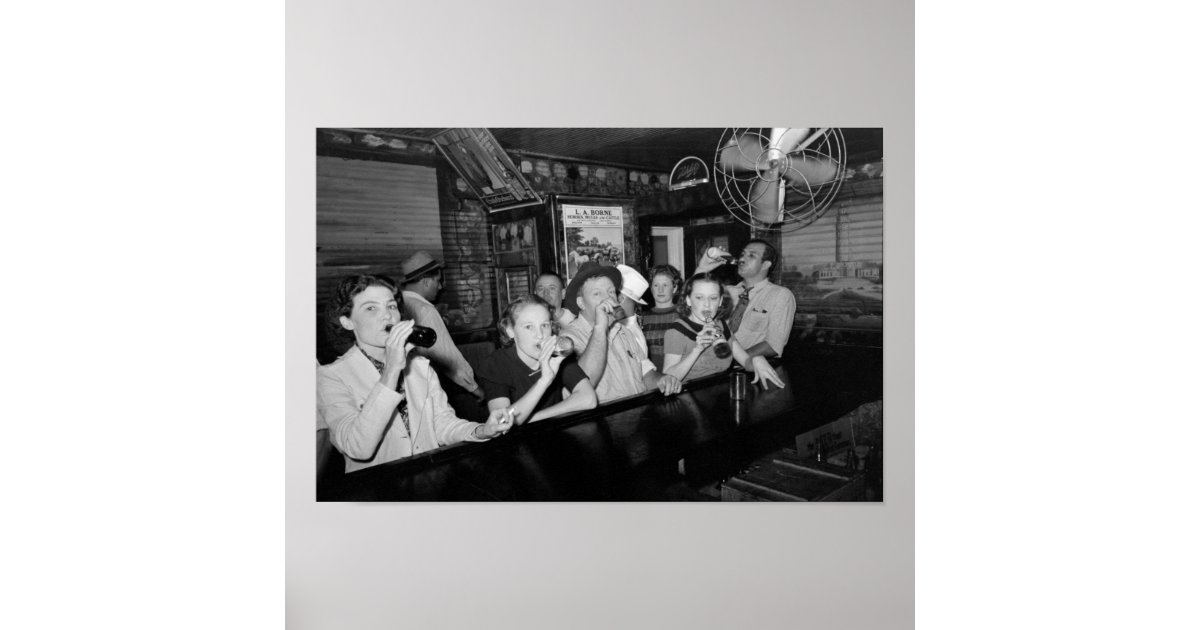 Drinking Beer At The Bar - Great Depression - 1938 Poster | Zazzle