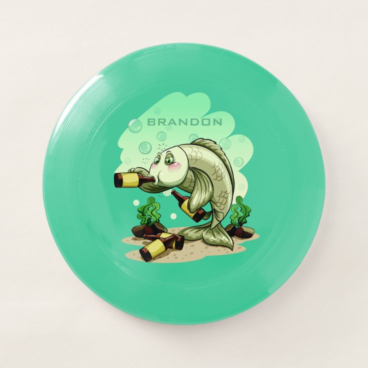 Drinking Fish custom name frisbee | Zazzle