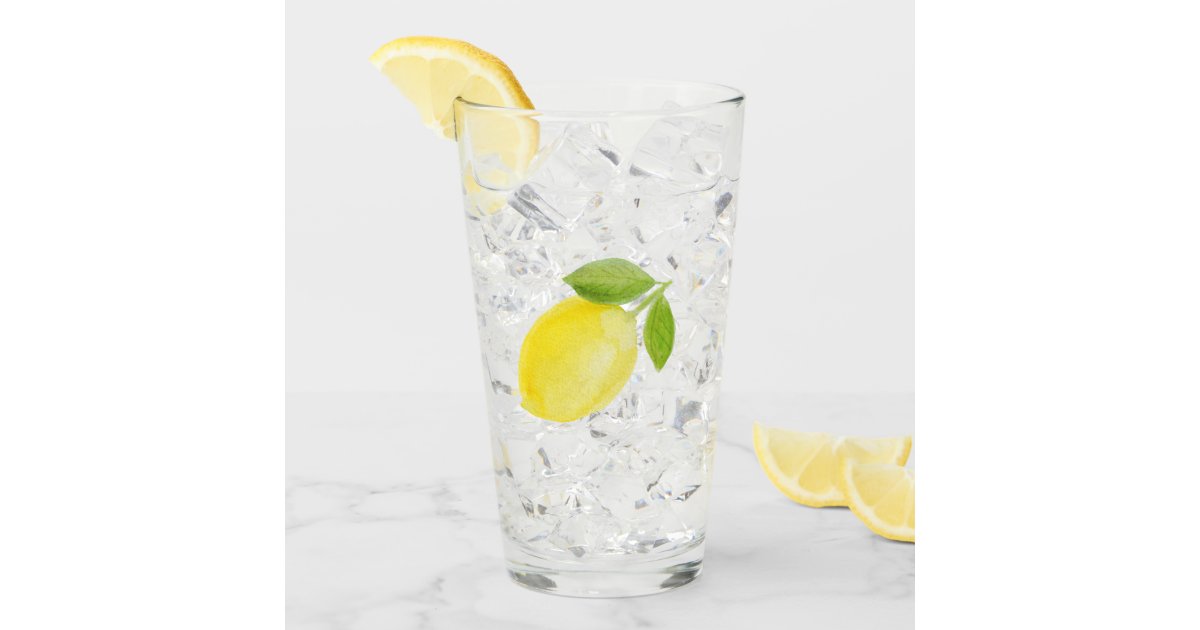 Drinking Glass - lemon | Zazzle