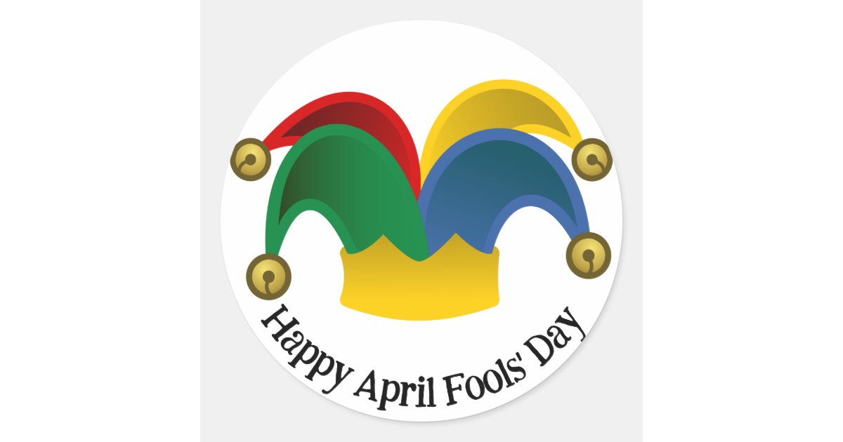 Drinking Jesters April Fools Day Classic Round Sticker | Zazzle