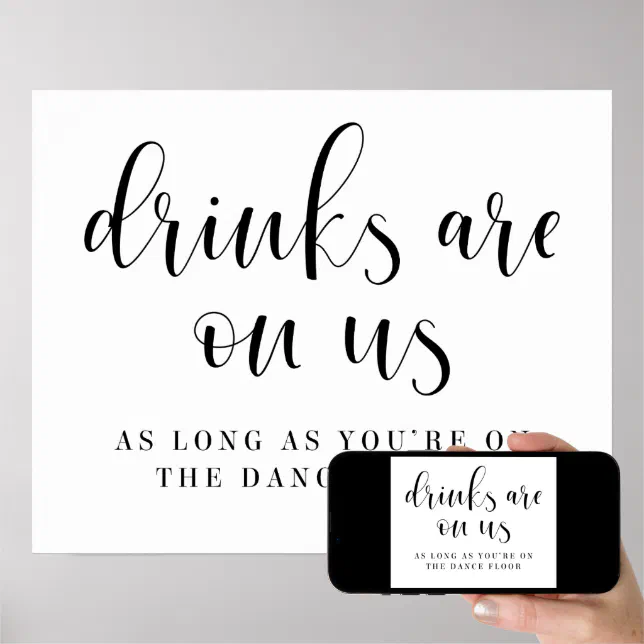 Drinks Are On Us Open Bar Wedding Sign | Zazzle