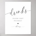 Drinks Bar Modern Elegant Bridal Shower Sign | Zazzle