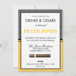 Drinks & Cigars Birthday Celebration Invitation | Zazzle