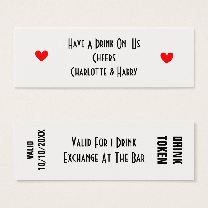 Drinks Token For Guests Personalized | Zazzle.com
