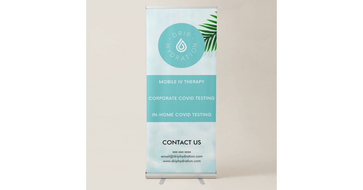 Drip Hydration - Vertical Retractable Banner | Zazzle