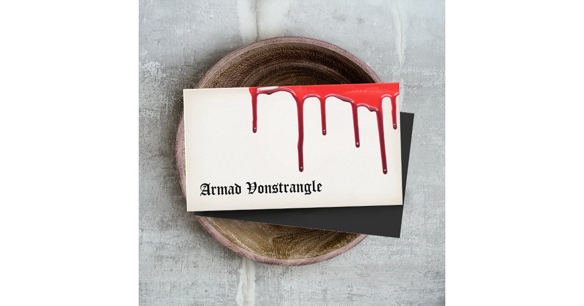 Dripping Blood Horror QR Code Business Card | Zazzle