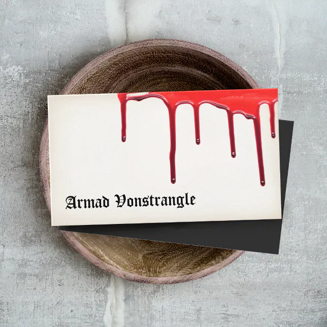 Dripping Blood Horror QR Code Business Card | Zazzle