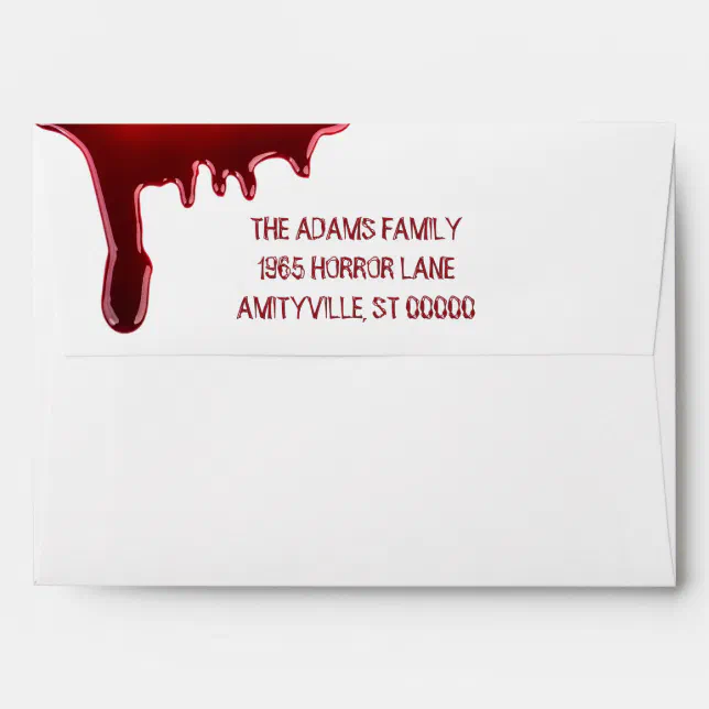 Dripping Blood Scary Halloween Party Envelope | Zazzle