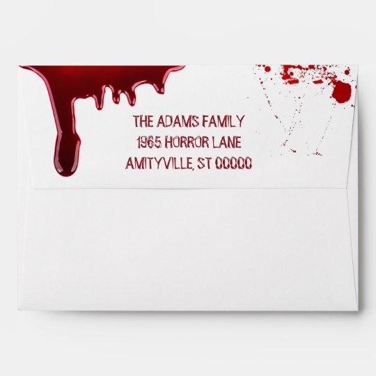 Dripping Blood Splatters Scary Halloween Party Envelope | Zazzle.com
