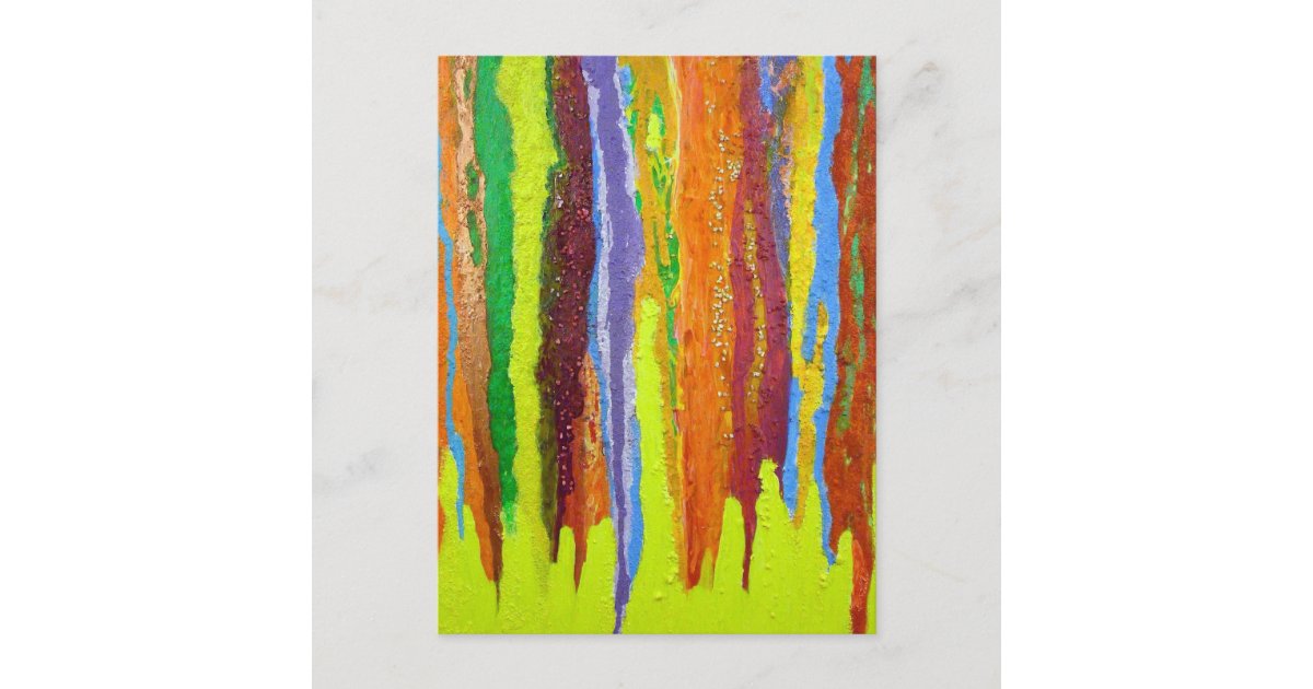 Dripping Colors Abstract Art Design Gifts Postcard | Zazzle