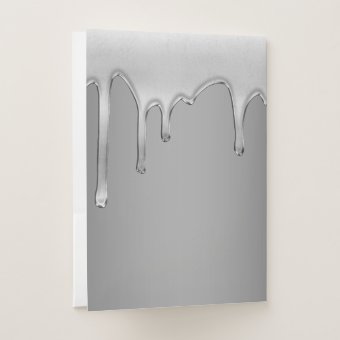 Dripping Metallic Chrome Monogram Pocket Folder | Zazzle