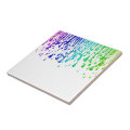 Dripping Paint Accent Tile Rainbow Colors | Zazzle